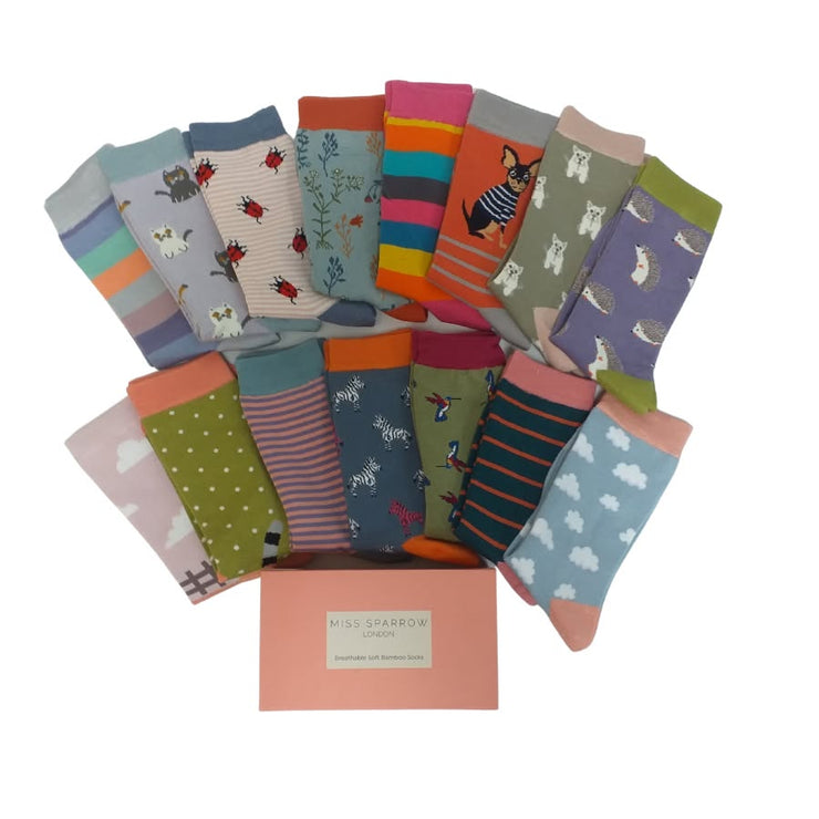 Miss Sparrow Bamboo Socks | Women's Novelty & Patterned Socks ...