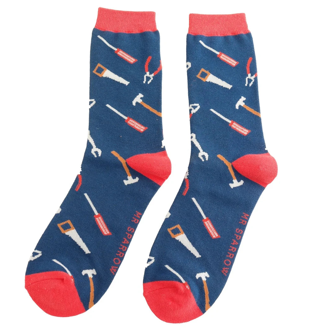 Handyman Bamboo Socks in Navy by Mr Heron, Size 7-11 | Bamboofeet