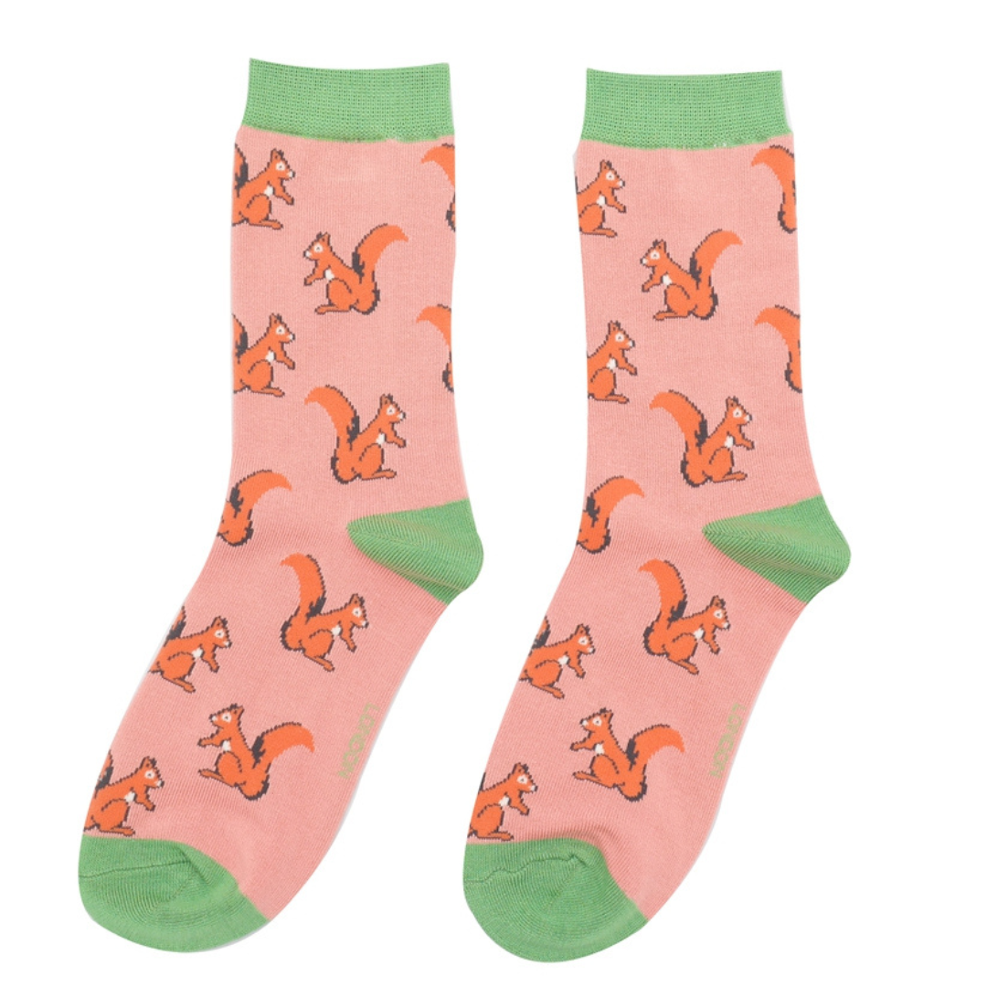 Squirrels Bamboo Socks by Miss Sparrow, Size 4-7 | Bamboofeet