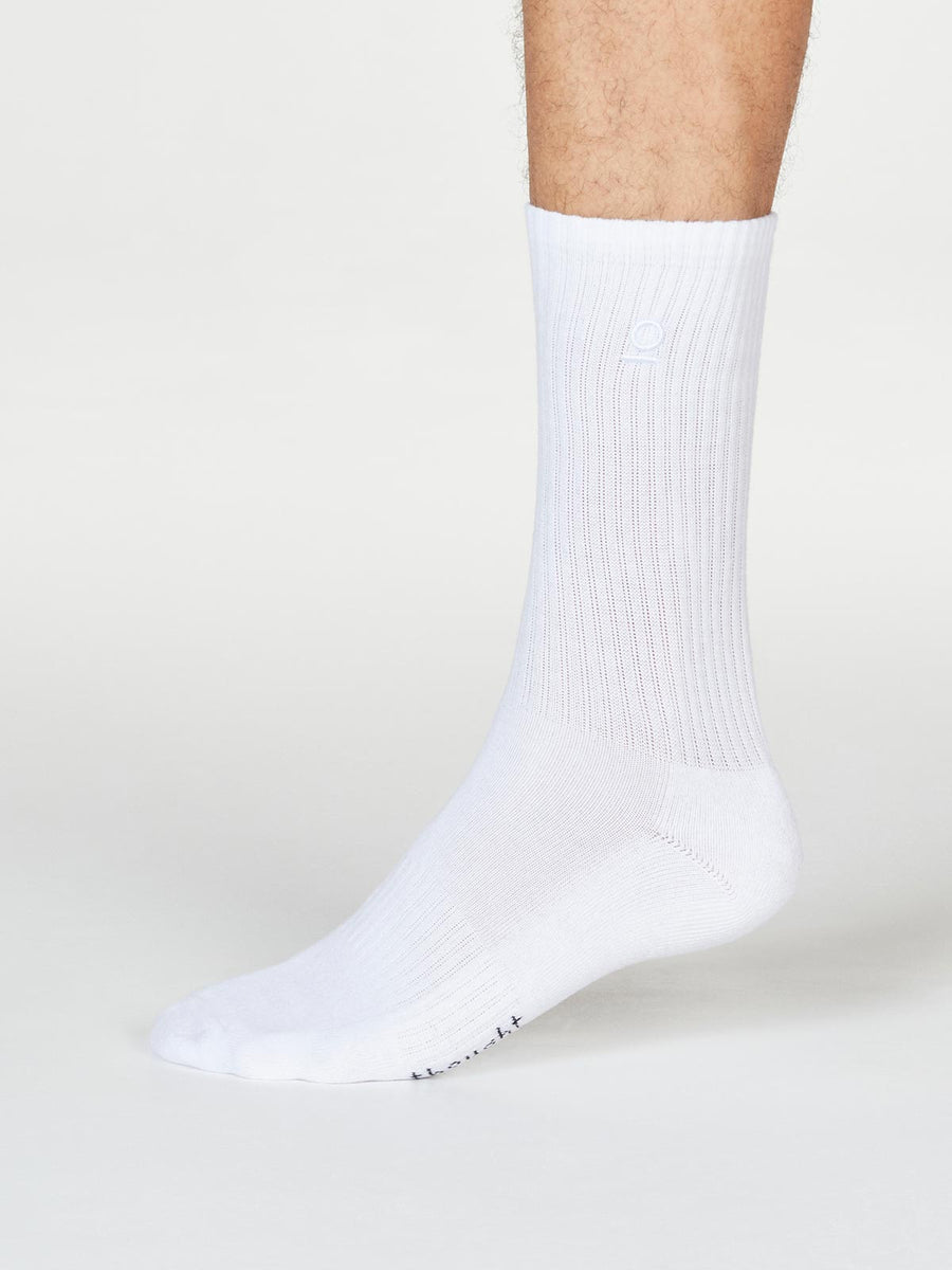 Organic Cotton White Sport Socks by Thought | Bamboofeet